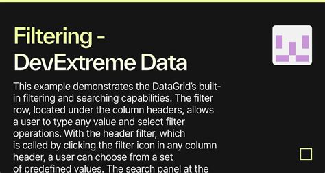 Filtering Devextreme Data Grid Codesandbox
