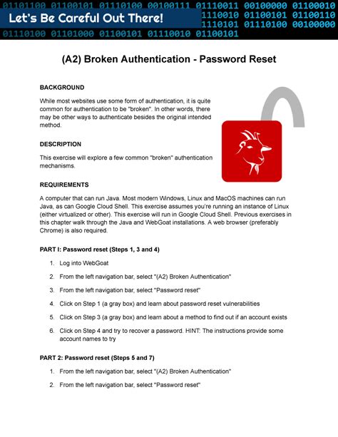 Csc 270 Lab A2 Broken Authentication Password Reset A2