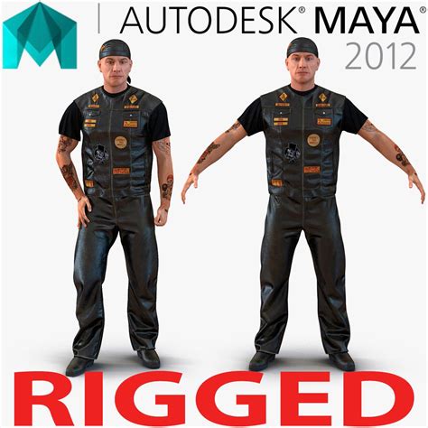 Biker Man Rigged For Maya 3d 모델 3d 모델 149 Ma Free3d
