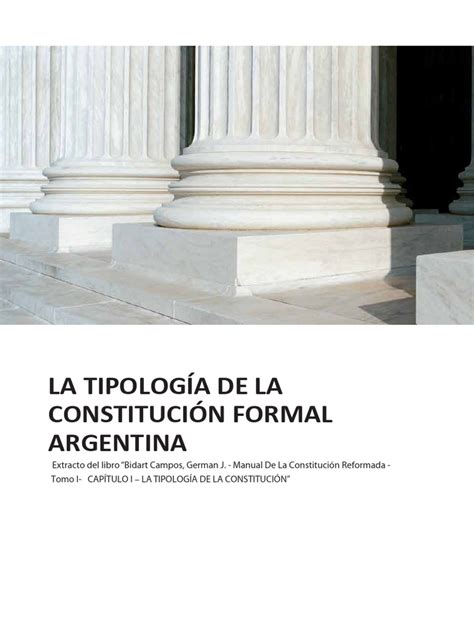La Tipología De La Constitución Formal Argentina Pdf Constitución