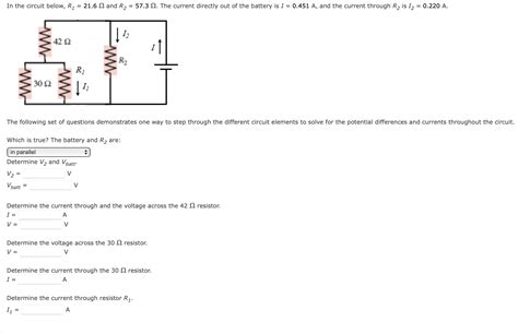 Solved In The Circuit Below R1 21 6Ω And R2 57 3Ω The