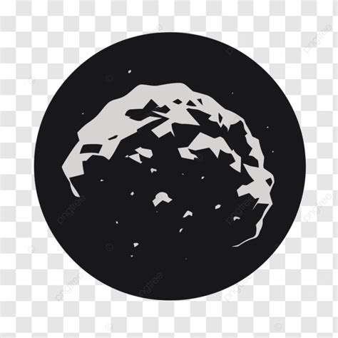 흑백 벡터 배경의 작은 소행성 그림 흰색 배경에 소행성의 단순한 검은색 아이콘 그림자 없음 작은 프레임 중앙 Png 일러스트 및 벡터 에 대한 무료 다운로드