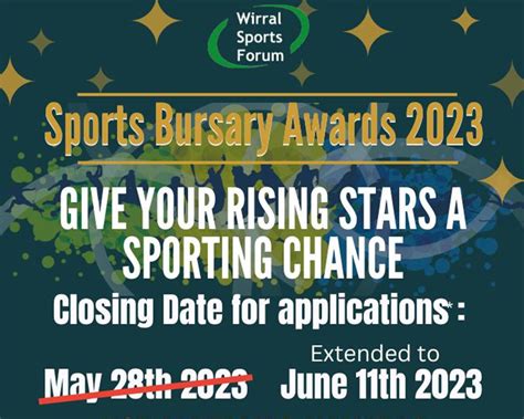 Bursary Awards 2023 Application Extension Wirral Sports Forum