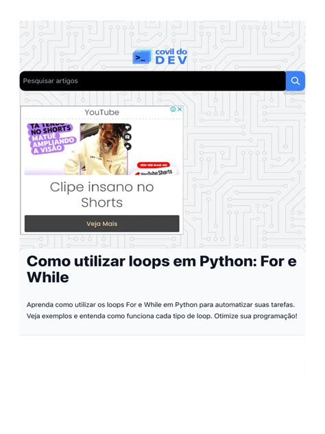 Como Utilizar Loops Em Python For E While Pdf Python Linguagem