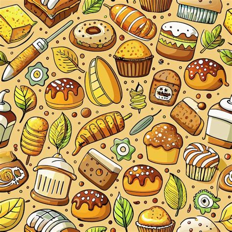 Bakery Pattern Vector Art Graphics Premium Ai Generated Vector
