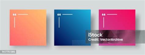 따옴표 프레임 빈 템플릿 세트 텍스트에 대한 복사 공간이 있는 최신 빈 따옴표 템플릿입니다 현대 하프톤 그라디언트 배경의 인용 부호 테두리 텍스트 상자 소셜 미디어 템플릿에