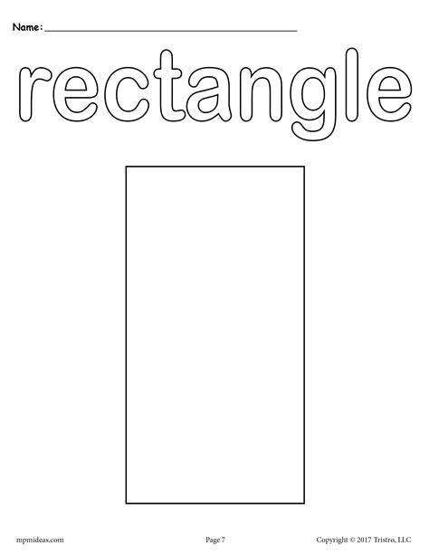Rectangle Coloring Page Shape Coloring Pages Preschool Coloring Pages Shapes Lessons