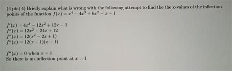 Solved (4 pts) 4) Briefly explain what is wrong with the | Chegg.com