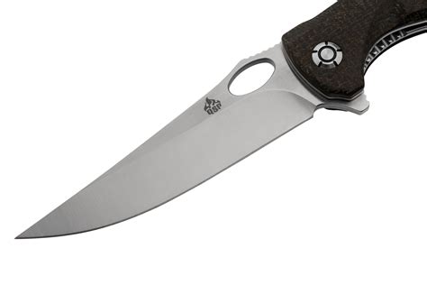 QSP Knife Gavial, QS126-D1 Satin D2, Dark Brown Micarta pocket knife ...