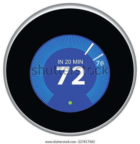 Nest Thermostat Controls Regulates House Remotely Stock Vector Royalty Free