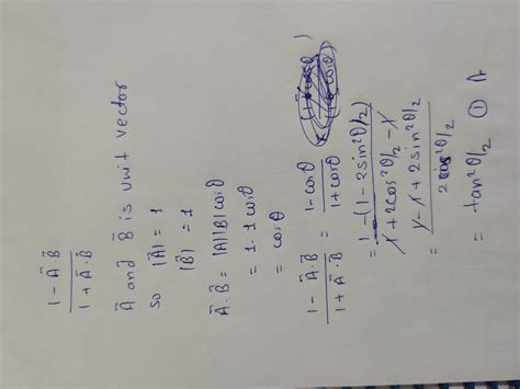 33 If E Is The Angle Between Unit Vectors A And 1 AB B Then I AB Is Equal To 1 Tan 0 2