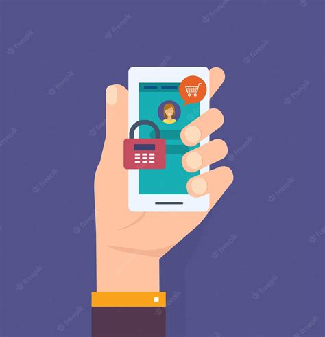 Premium Vector Hand With Smartphone Unlocked With Password Notification Mobile Phone Security