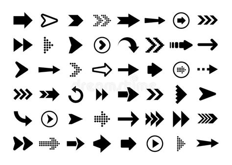 Black Arrows Set On White Background Arrow Cursor Icon Vector Pointers Collection Back Next