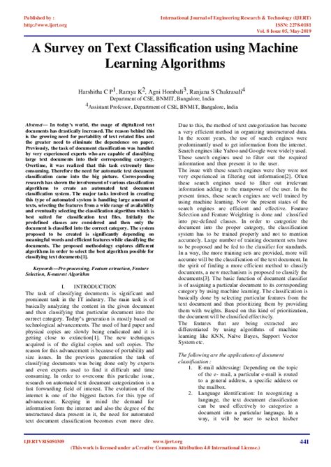 pdf a survey on text classification using machine learning algorithms