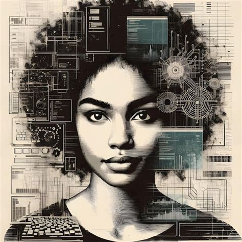 premium photo a female african american computer programmer digital art