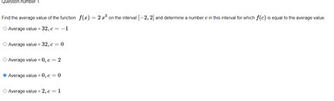Solved Question Number 1find The Average Value Of The