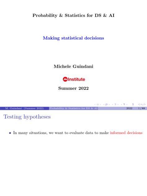 Lecture 7 April 24 Pdf P Value Statistical Hypothesis Testing