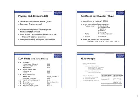 keystroke level model klm in hci