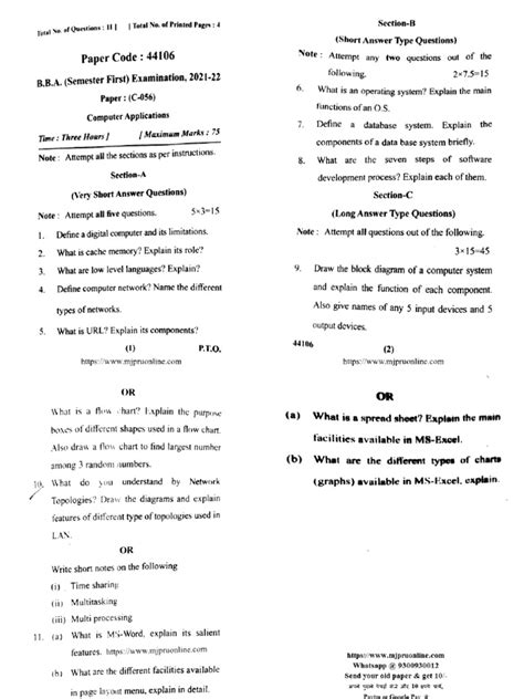 bba 1 sem computer applications 44106 2022 pdf