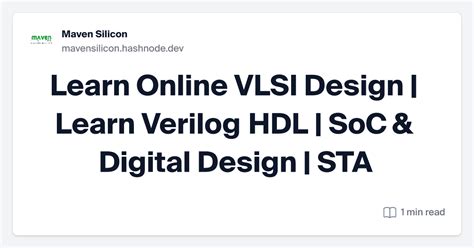 Learn Online Vlsi Design Learn Verilog Hdl Soc And Digital Design