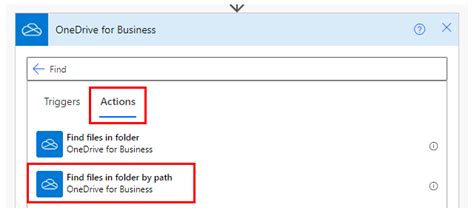 Find Files In Folder By Path Action In Onedrive For Business Connectorpower Automate Cloud