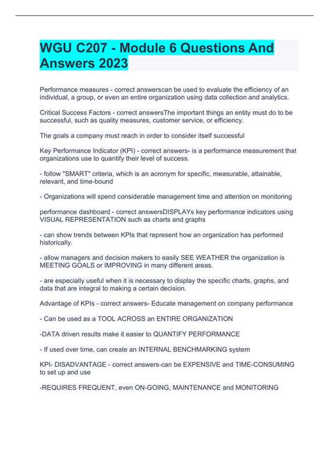 WGU C Module Questions And Answers WGU C Module Stuvia US