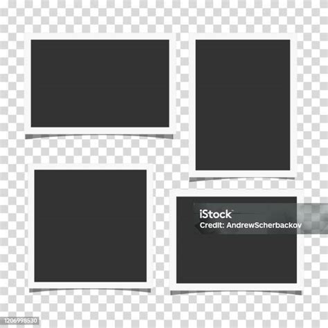 투명 한 배경에 배치 측면 비율 32 43 및 11 복고풍 사실적인 벡터 사진 프레임의 집합입니다 템플릿 사진 디자인입니다 사진 예술 및 공예제품에 대한 스톡 벡터 아트 및