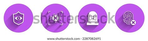 Set Shield Eye Scan Rejection Voice Stock Vector Royalty Free 2287082691 Shutterstock