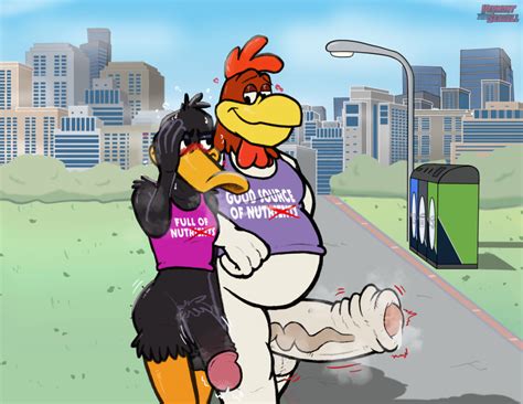 Rule 34 Anatid Anseriform Anthro Avian Big Penis Bird Blush Bottomless Chicken Clothed