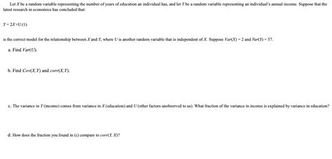 Solved Let X Be A Random Variable Representing The Number Of
