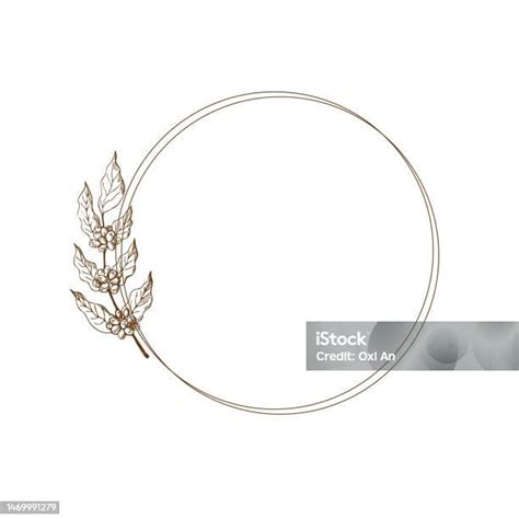 커피 커피 나뭇가지로 프레임 프레임 손으로 그렸습니다 디자인 요소 로고 포장 엽서 인쇄 제품 벡터 그림 나무에 대한 스톡 벡터