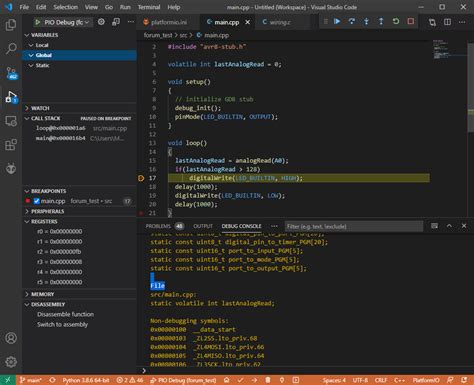 Global Variables Are Not Shown For Avr Avr Stub · Issue 2334 · Platformioplatformio Vscode