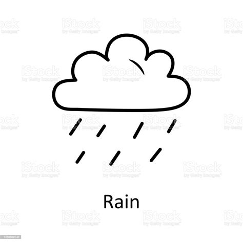 비 벡터 개요 아이콘 디자인 그림 흰색 배경 Eps 10 파일에 자연 기호 계절에 대한 스톡 벡터 아트 및 기타 이미지 계절 기후 묘사 날씨 Istock