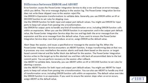 059 Difference Between Error And Abort Youtube