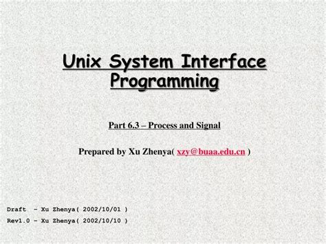 Ppt Unix System Interface Programming Part 63 Process And Signal Powerpoint Presentation