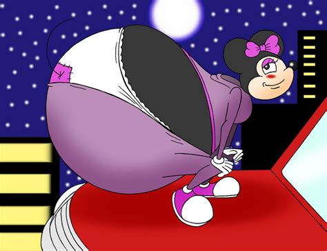 Rule 34 Big Butt Female Ghetto Minnie Mouse On Top Of Car Public Domain Purple Clothing