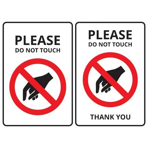 premium vector please do not touch banners on a white background