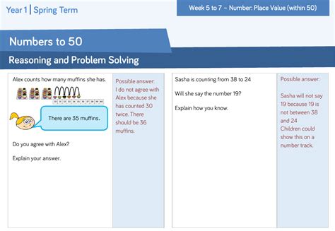 Numbers To 50 Reasoning And Problem Solving Maths Year 1