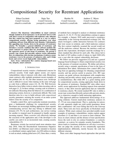 Pdf Compositional Security For Reentrant Applications