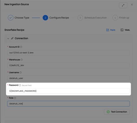 datahub docs quick ingestion guides snowflake configuration md at