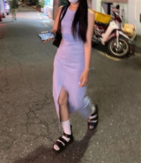 딥체리 썸머 홀터 나시 트임 롱원피스 2color 위시버킷