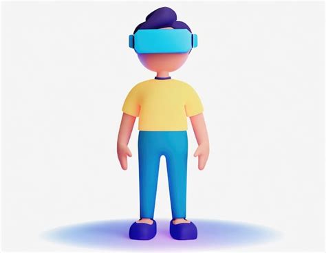 premium ai image 3d character wearing virtual reality headset and