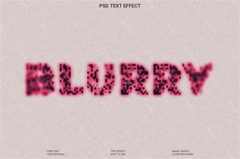 Blurry Text Style Effect Free Photoshop PSD File