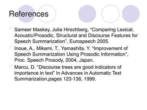 Ppt Comparative Analysis Of Speech Summarization Features Powerpoint