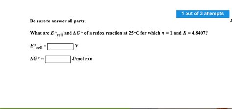 Solved What Are E Degree Cell And Delta G Degree Of A Redox