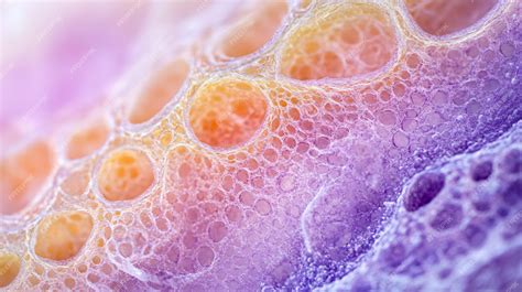 Microscope View Skin Tissue Sample Closeup Of Epidermal Cells Visible