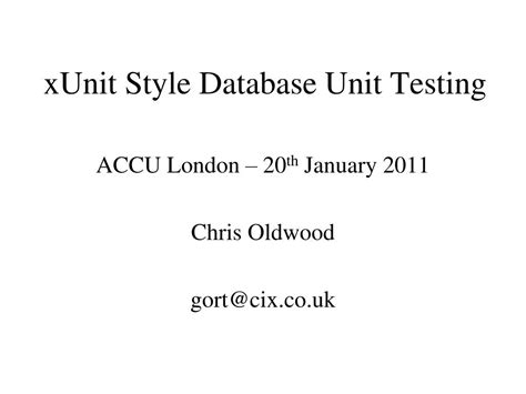 Ppt Xunit Style Database Unit Testing Powerpoint Presentation Free