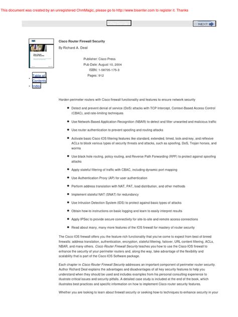 Cisco Router Firewall Security Pdf
