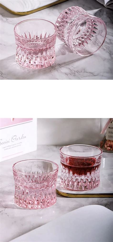 Pink Glass Tumblers Perfect For Whiskey And Champagne