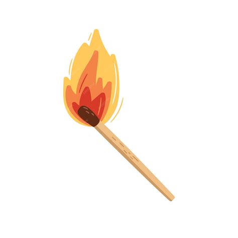 premium vector burning matchstick match stick with fire vector